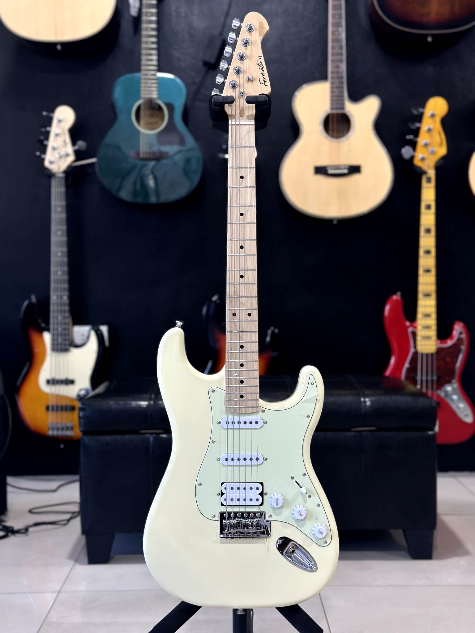 Fermata ST-1H Stratocaster Electric Guitar with Stainless Steel Frets ...
