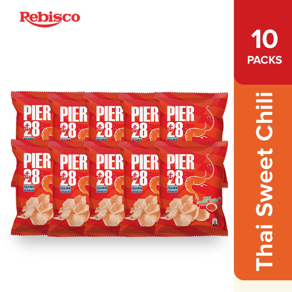 Pier 28 Prawn Crackers Thai Sweet Chili 22g x 10Pcs | Lazada PH