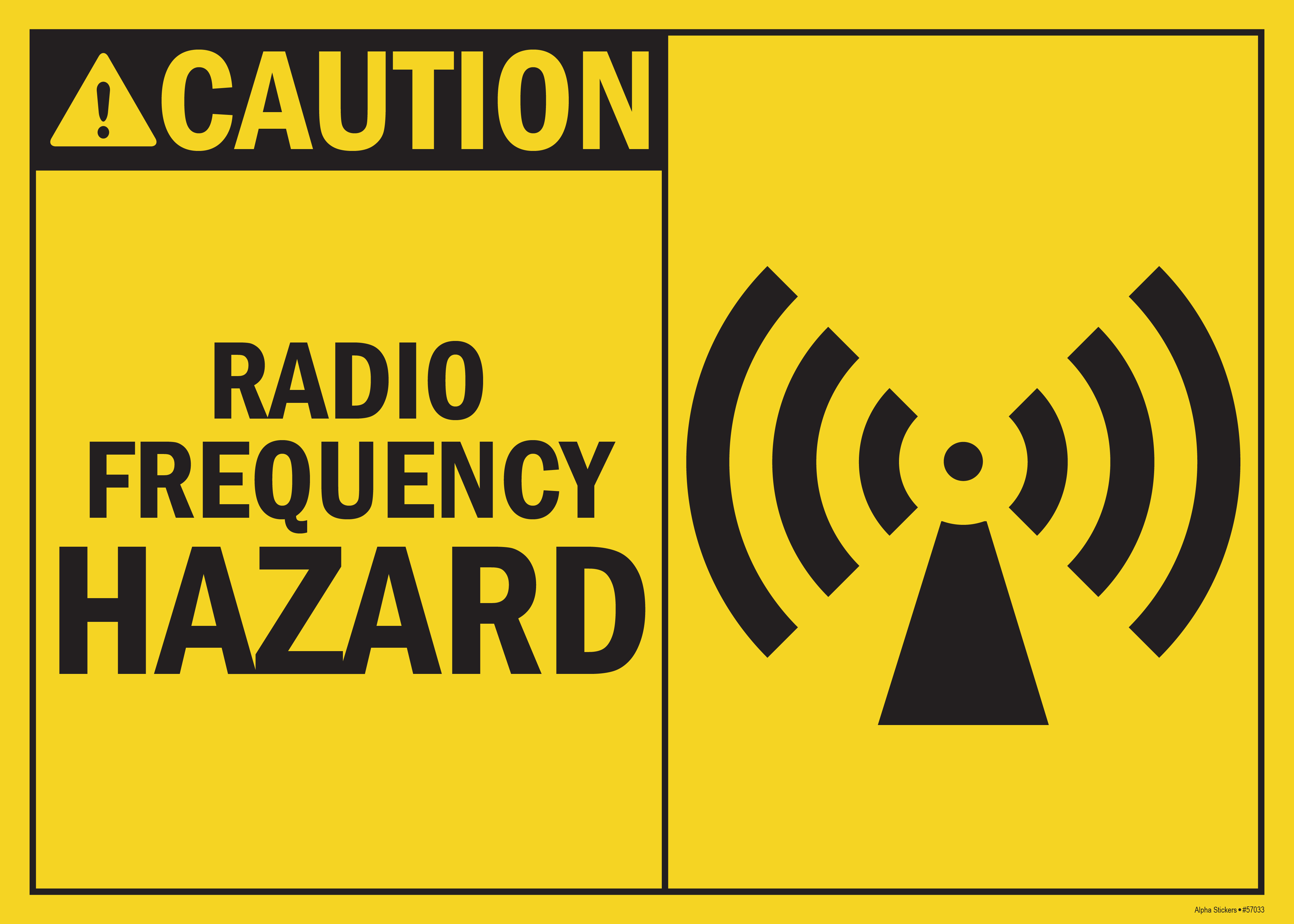 Radiation Hazard Sign Caution Radio Frequency Hazard Vinyl Sticker Size ...