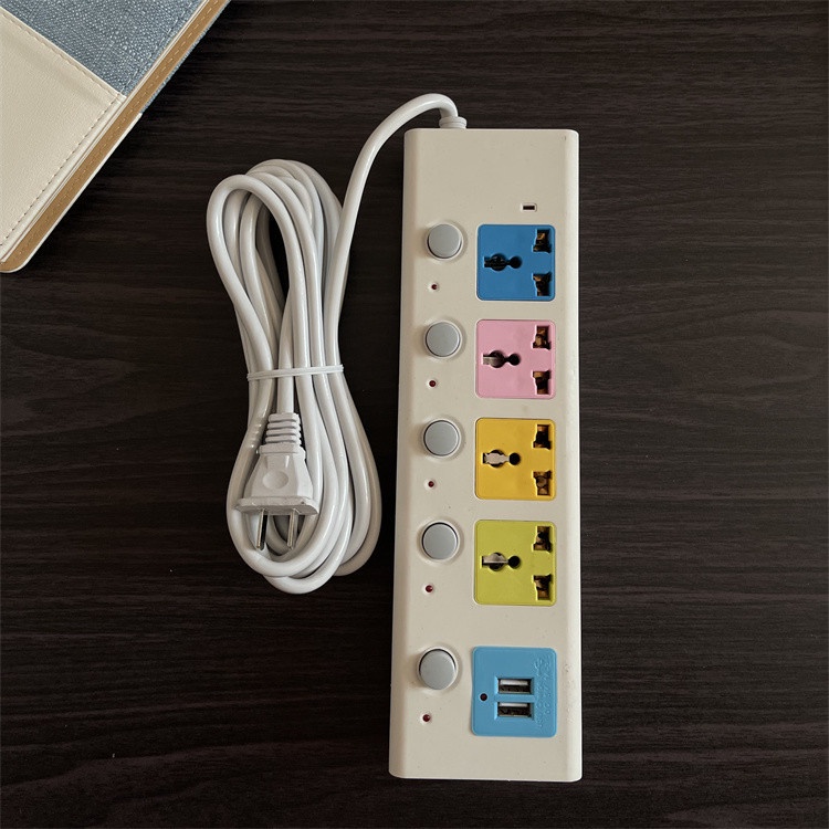 CFL 5M Extension Outlet Socket Plug with Switch Usb Cable Power Supply ...