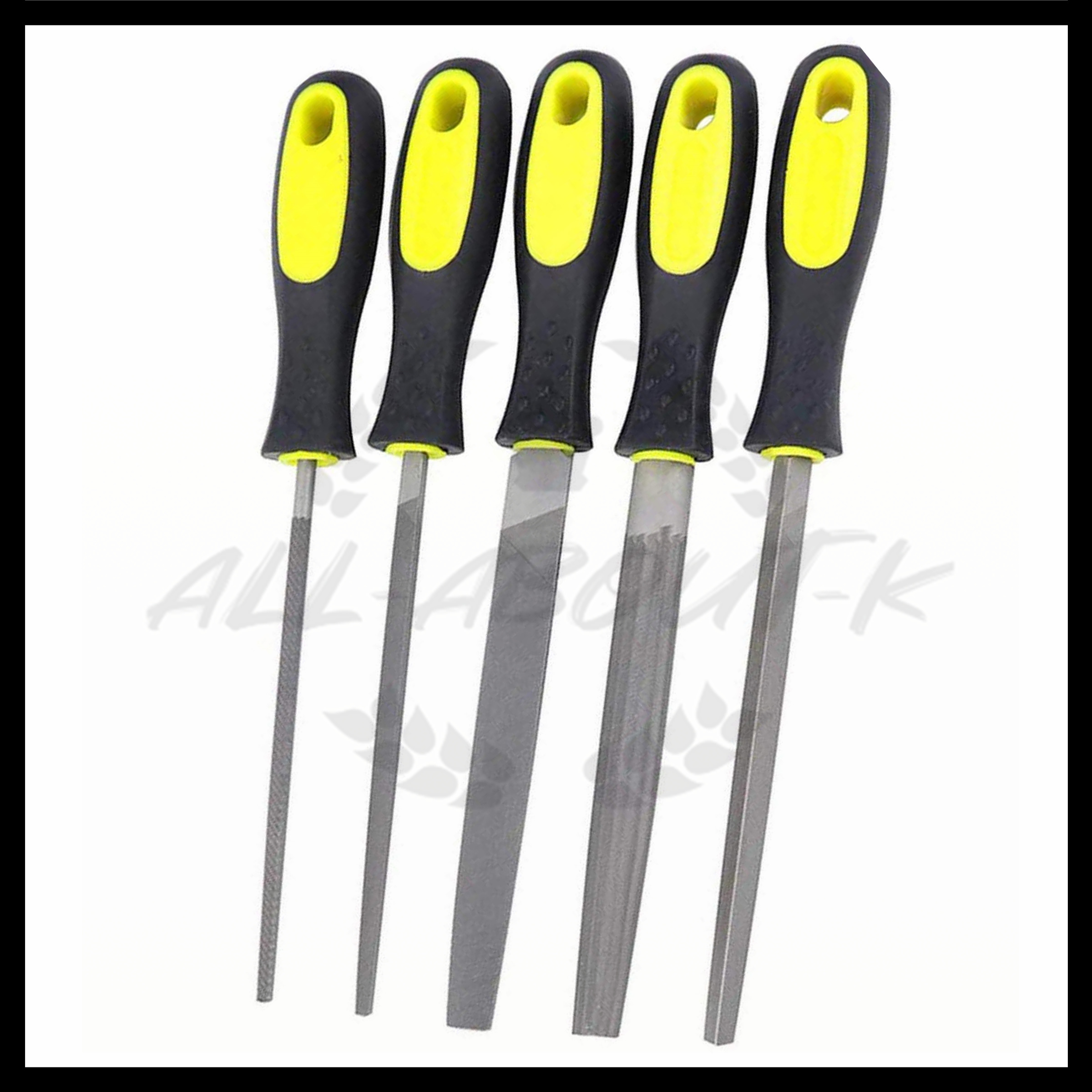 5pcs Steel File Rasp 8'' Round/Flat/Square/Triangle/Half-round Files ...