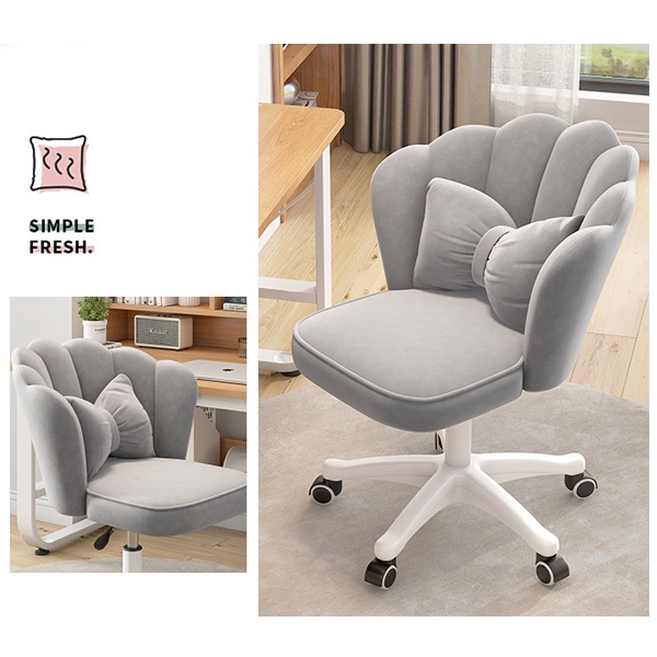 Velvet Chair 70 Modern Stylish Computer Chair Swivel Vanity Chair Pink ...