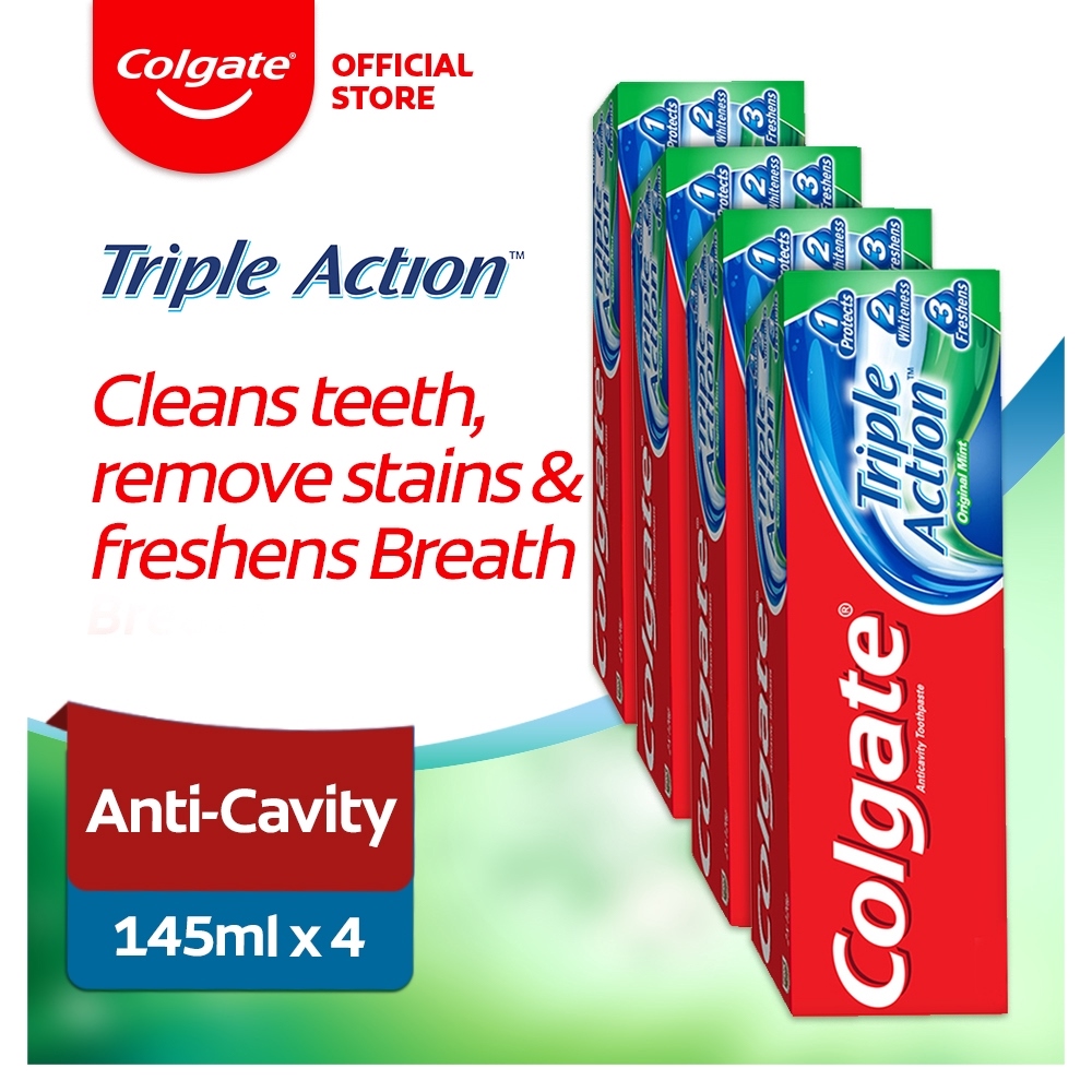 Colgate Triple Action Anti-Cavity Family Toothpaste 193g Pack of 4 ...