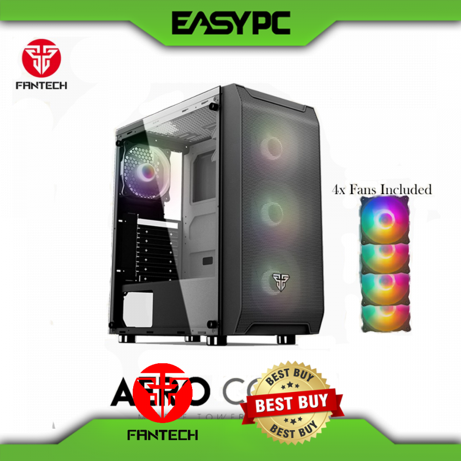 EasyPC | Fantech Aero CG80 with 4 RGB Fan Mid Tower Case Pink, Black or ...