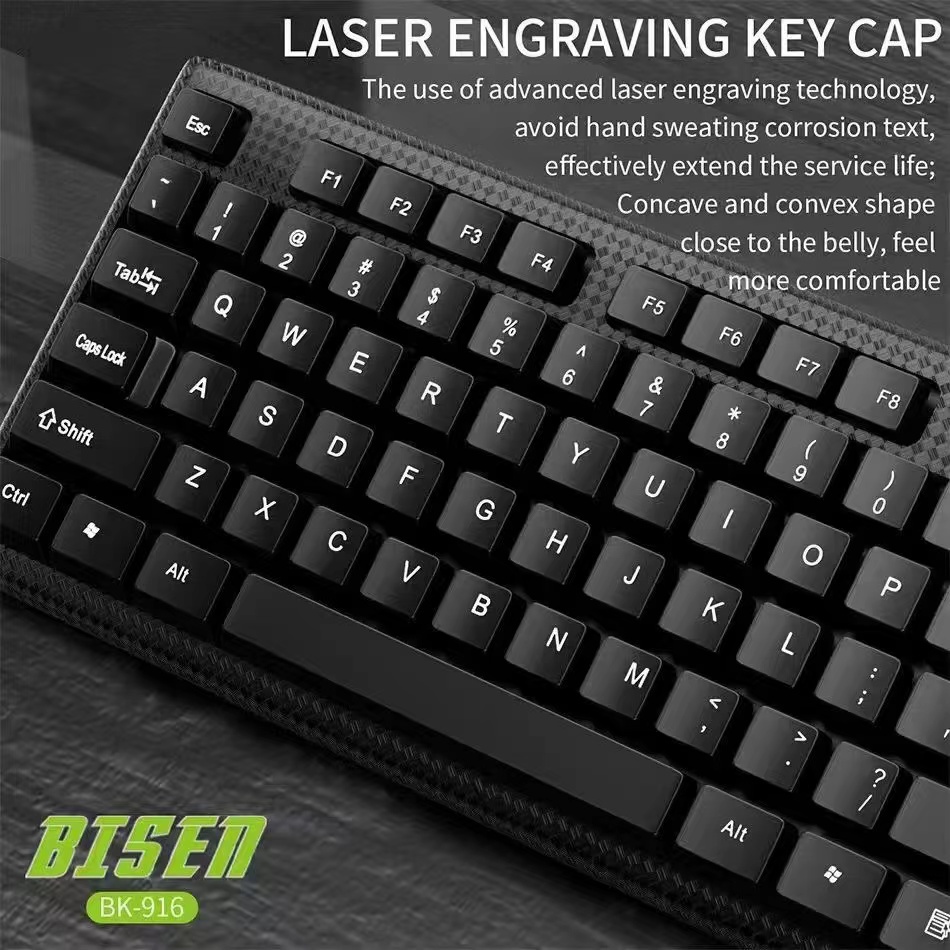 BISEN BK-916 PC Computer Keyboards Smart USB Wired Gaming Business ...