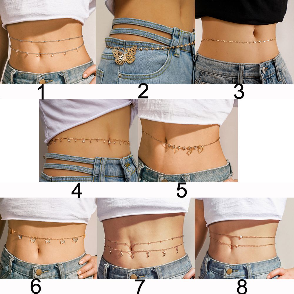 JAYQQ แฟชั่นสุภาพสตรีโบฮีเมียเซ็กซี่ Belly เอวโซ่เครื่องประดับสำหรับบิกินี่ผู้หญิง Summer Beach ...