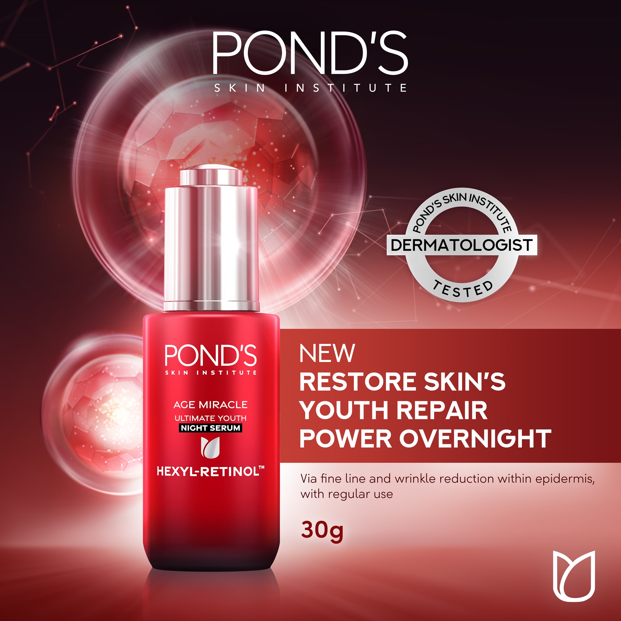 POND's Age Miracle Ultimate Youth Night Serum Hexyl-Retinol with ...