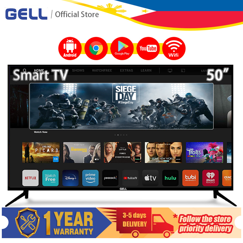 GELL Smart TV 50inch flat on sale screen tv Youtube Android TV ...