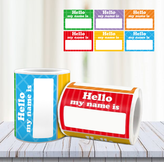 200Pcs/Roll Name Tag Sticker Label Colorful Name Stickers for School ...