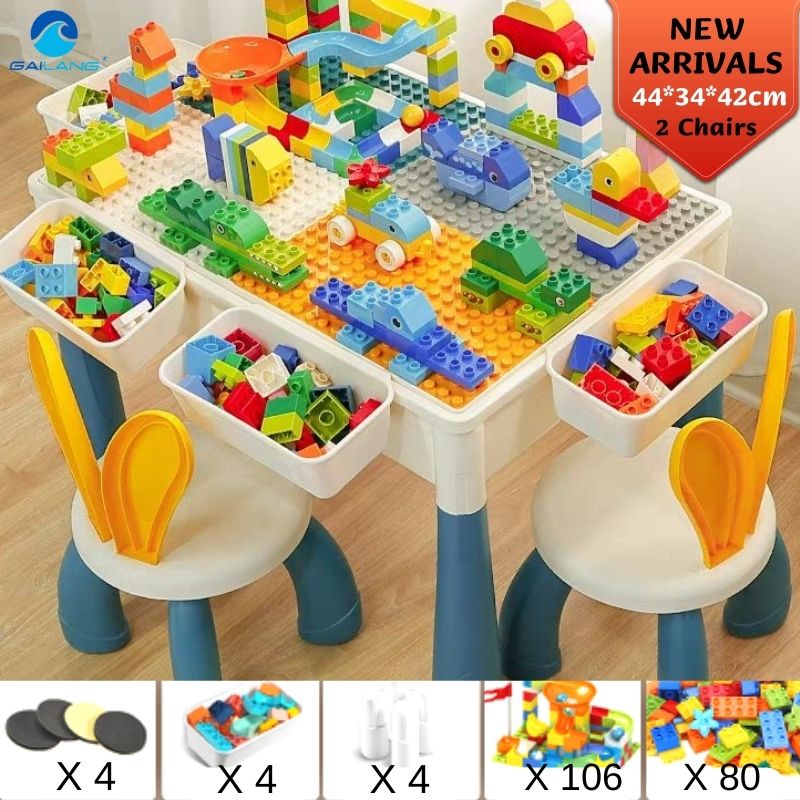 GAILANG lego blocks table and chair with lego set kids to exercise ...