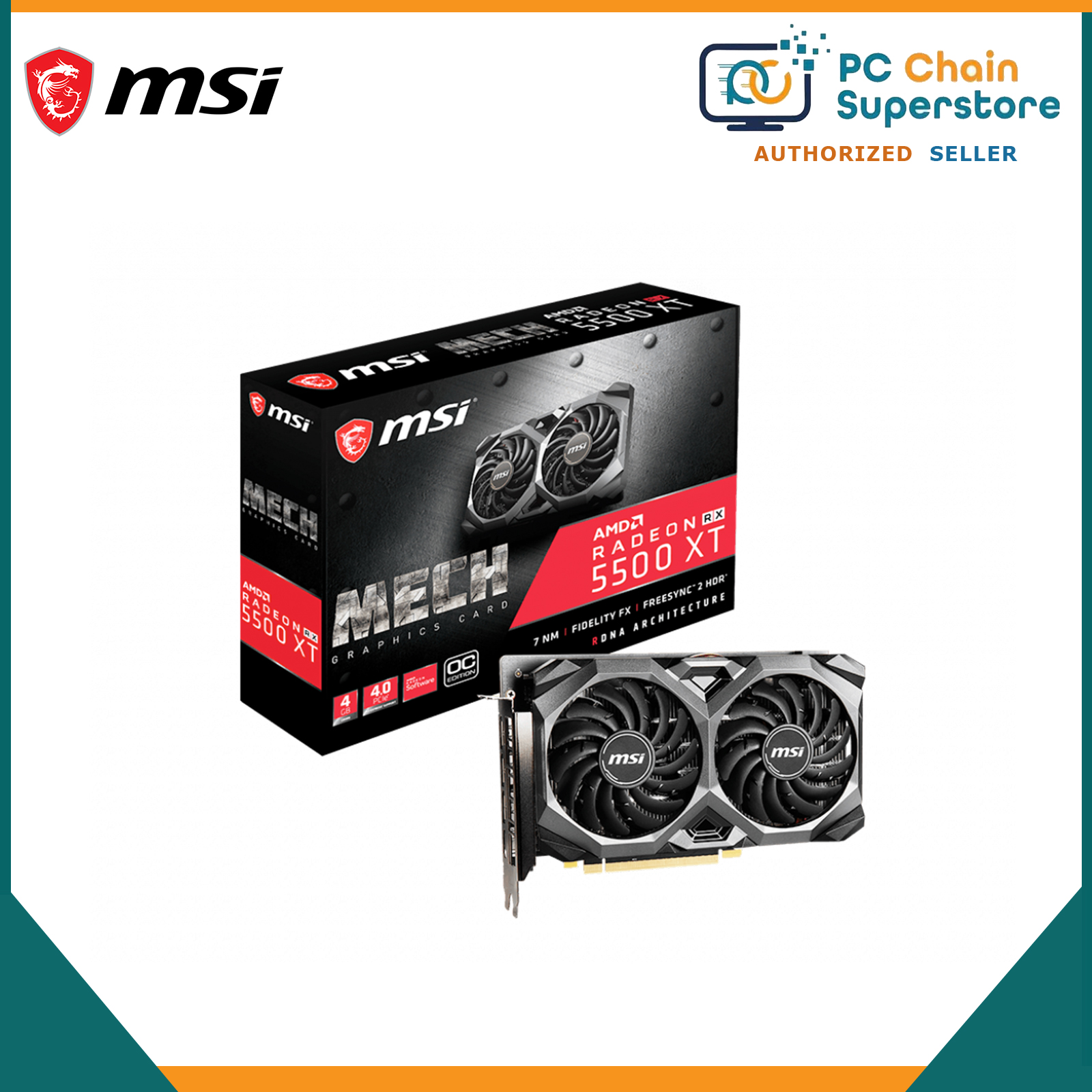 MSI RADEON RX 5500 XT MECH 4GB OC GDDR6 Graphics Card | Lazada PH