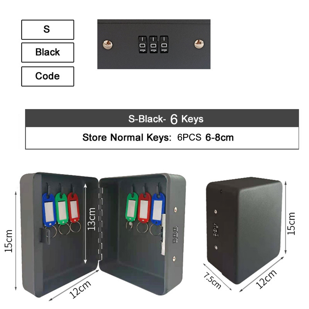 Multi Keys Safe Storage Box Combination/Key Lock Spare Car Keys ...