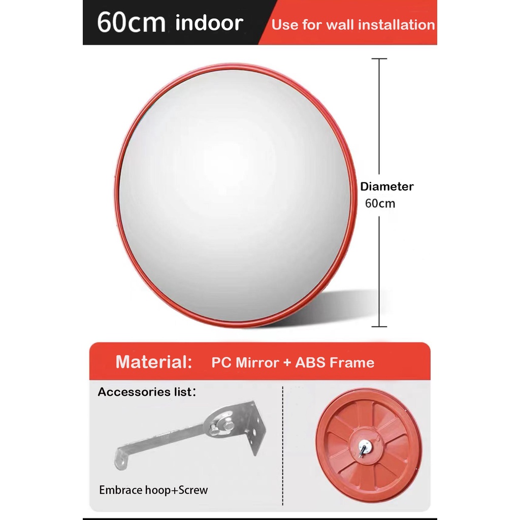 【COD] 30/45/60/80 /100CM Outdoor Indoor Traffic Wide-Angle Mirror Road ...