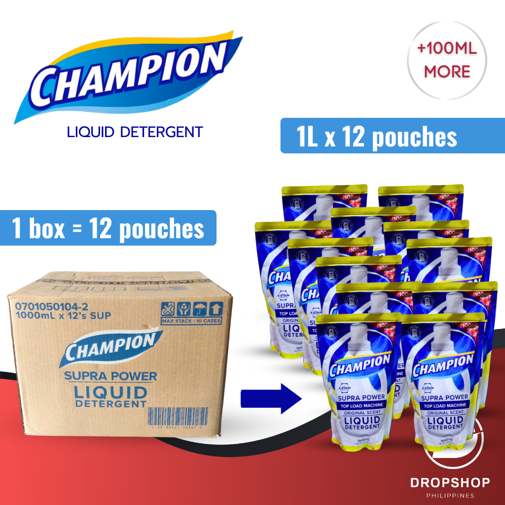 DP 1 Box Champion Supra Power Top Load Machine Original Scent Liquid ...