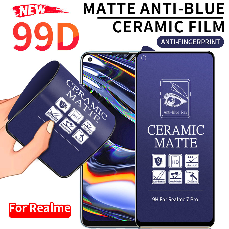 ฟิล์มเซรามิก(แบบด้าน)กันรอย กันแสงสีฟ้า Realme 9 Pro Plus + 9i 7i 6i 5i 8 7 6 5 3 Pro Narzo 30A ...