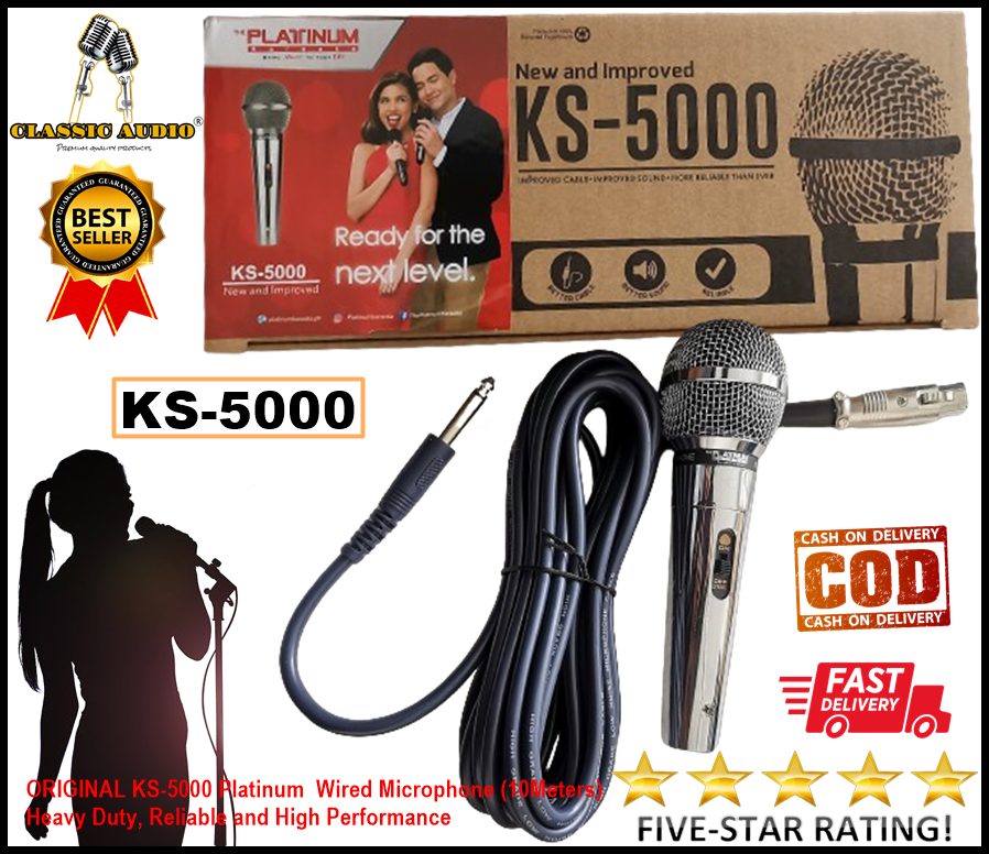 ORIGINAL NEW! KS-5000 Platinum Wired Microphone (10Meters)Heavy Duty, Reliable and High ...