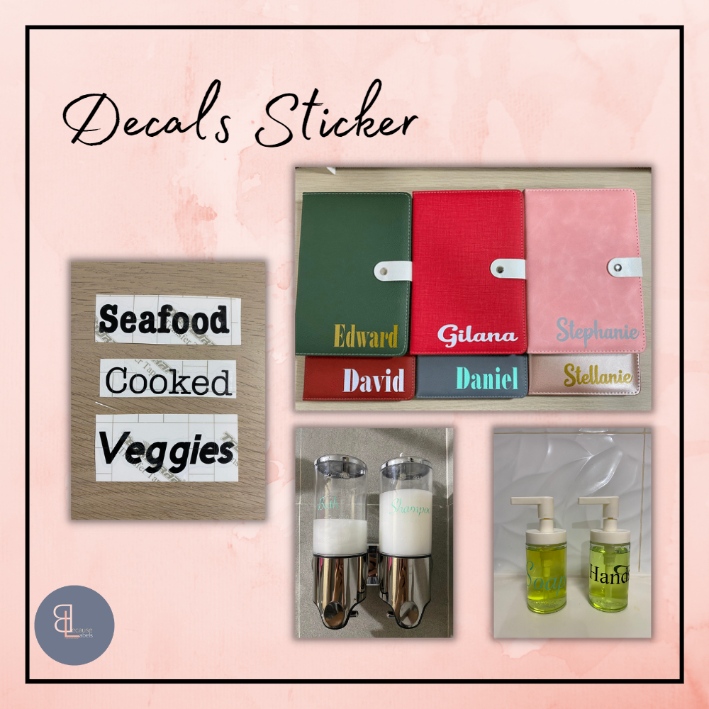Customized Decals/Vinyl Stickers for Labels, Names and Logo S/M | Lazada PH