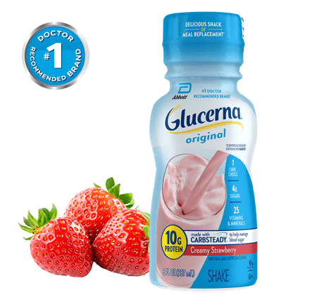 GLUCERNA ORIGINAL STRAWBERRY SHAKE 8 oz, Set of 6 (Packaging may vary ...