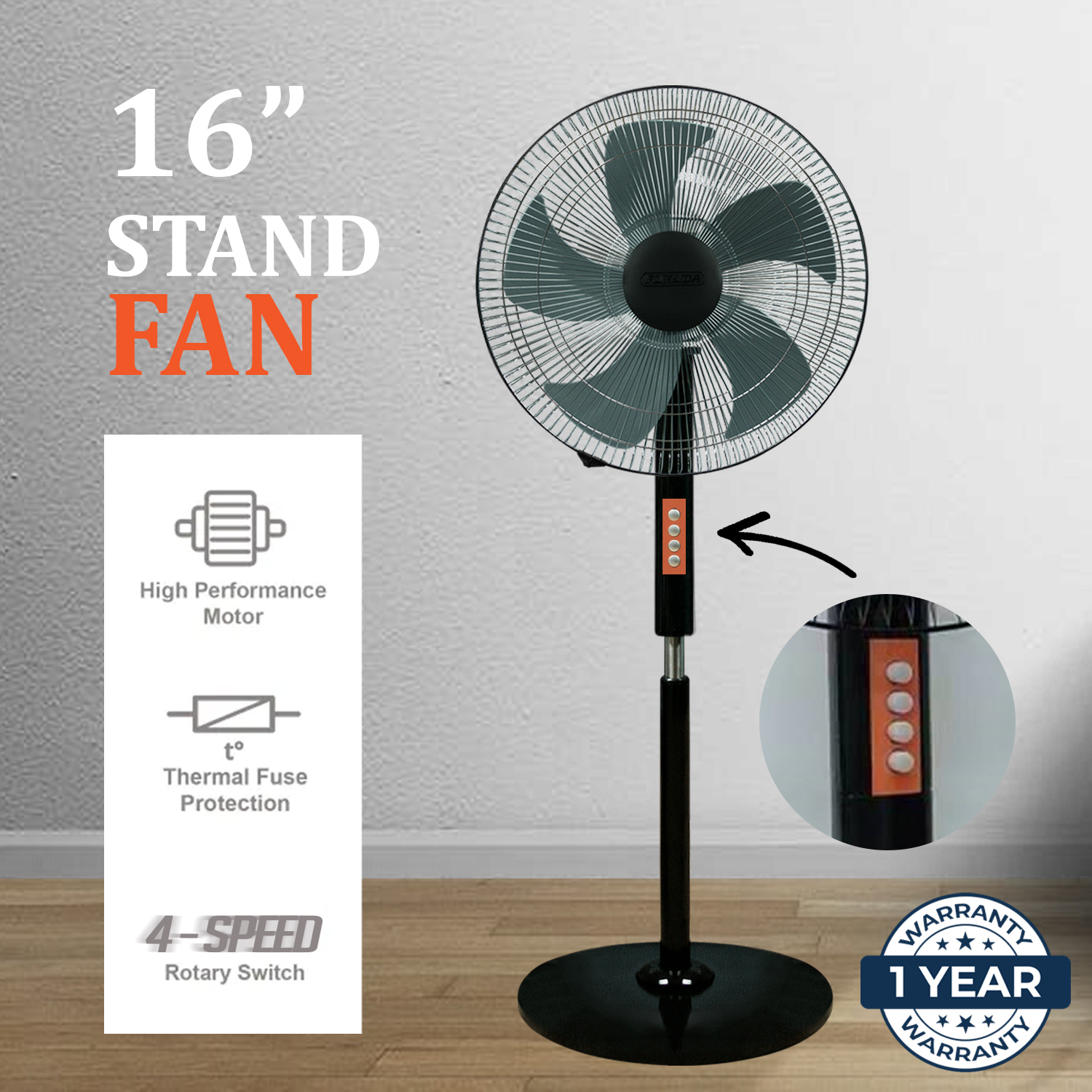 [ Upgraded Version ] Stand Fans electric fan 16 inch vertical fan 5 ...
