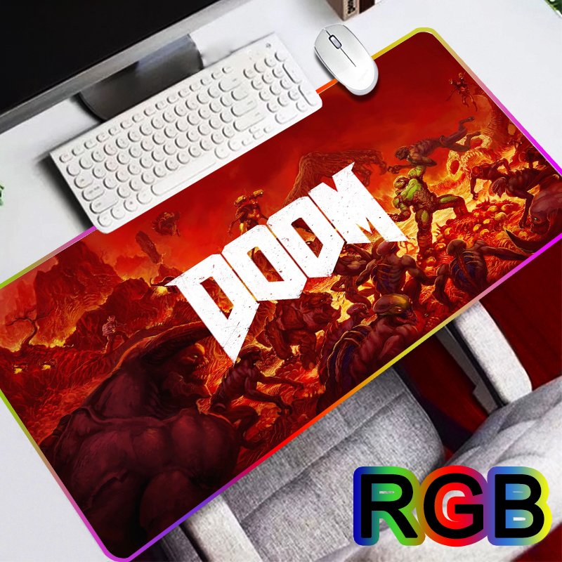 Doom Mousepad Girls Gaming Mouse Pad XXL RGB LED Gamer Computer Desk ...