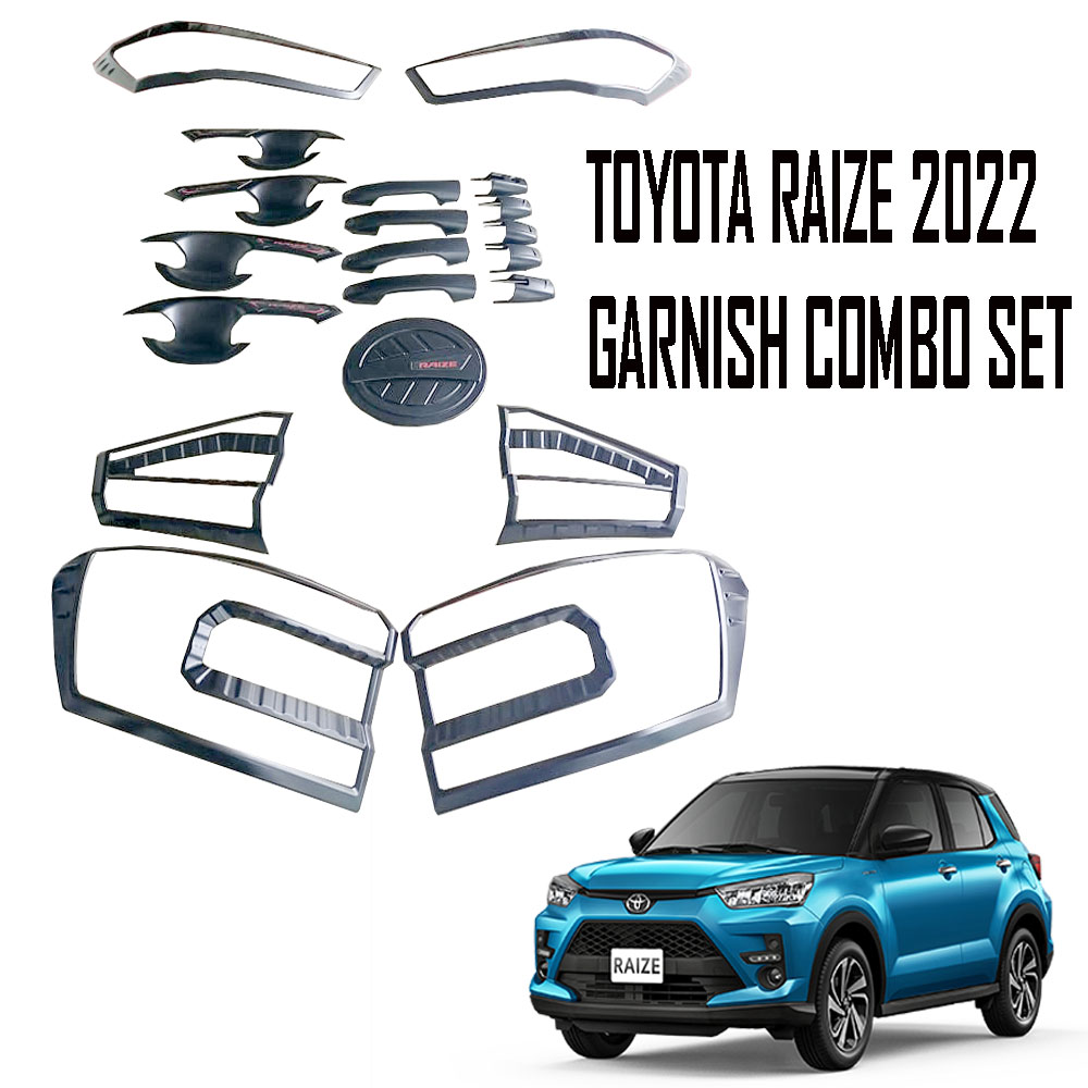 TOYOTA RAIZE 2021-2022 Garnish Combo Set Cover Matte Black | Lazada PH