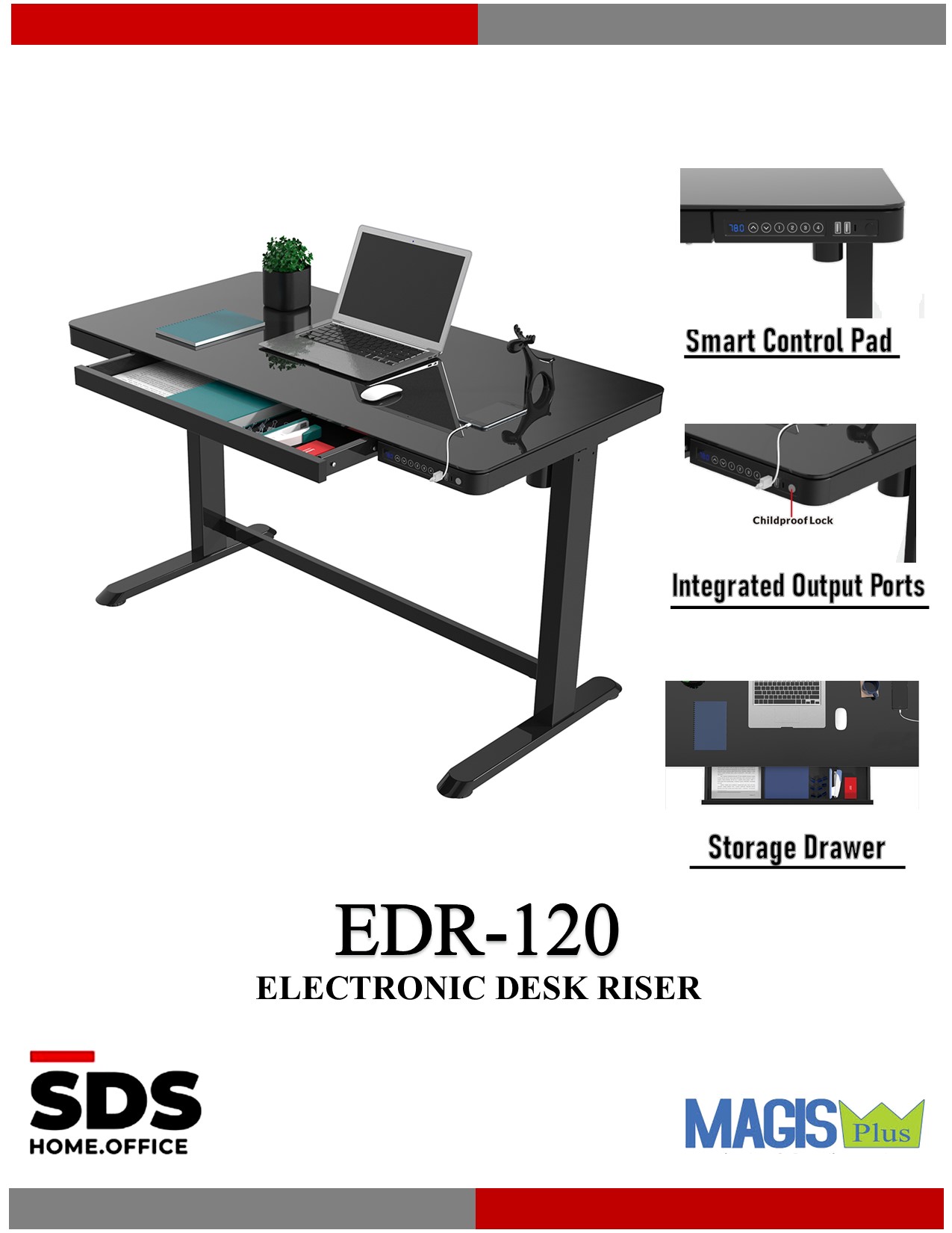 SDS HOME. OFFICE EDR-120 Electronic Desk Riser | Lazada PH