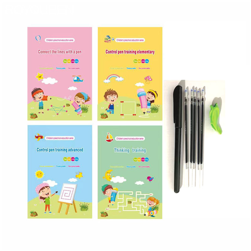 Preschool Children English Word 4 Books Pen Magic Waterproof Practice ...