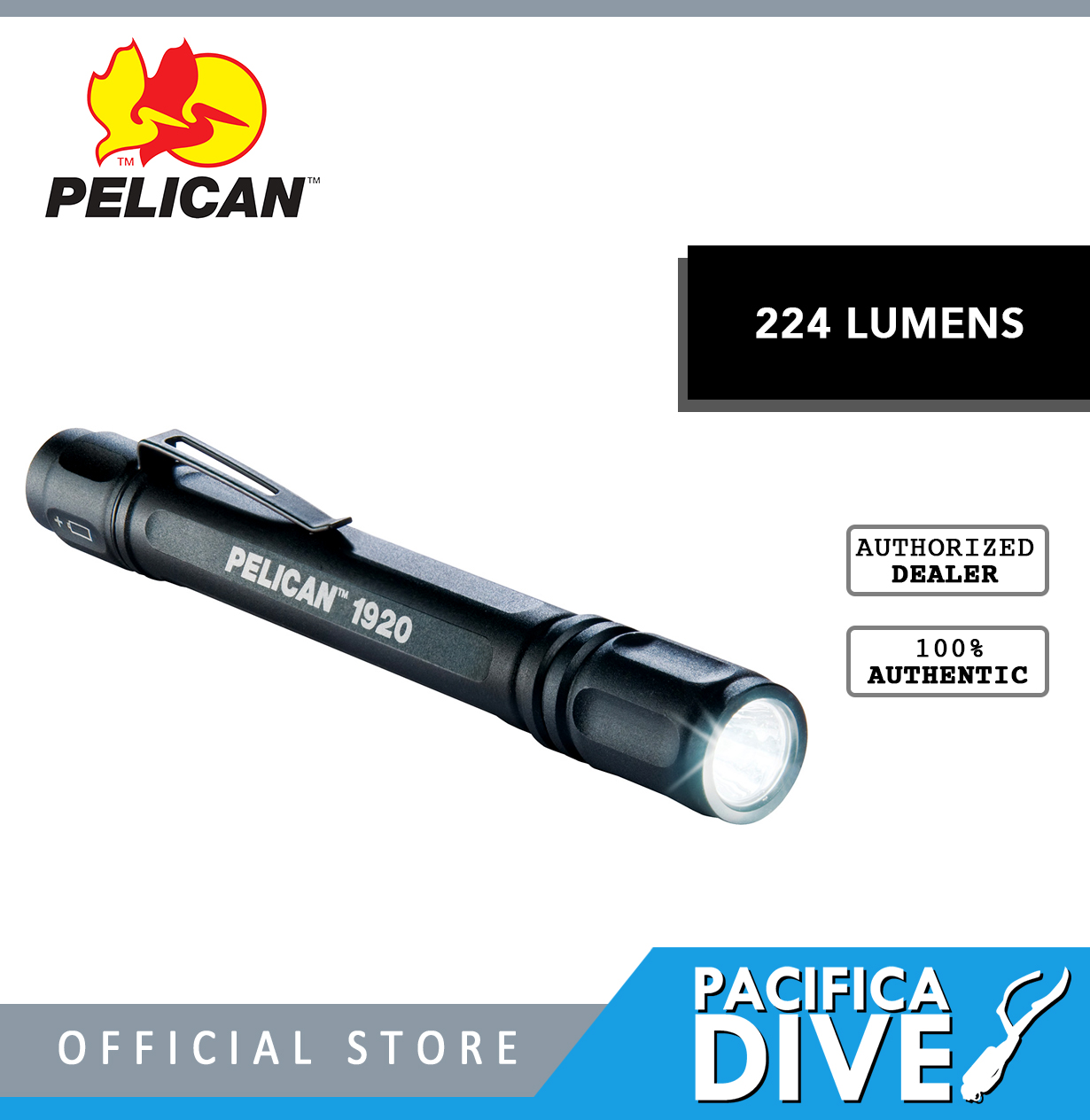 PELICAN 1920 LED Tactical Flashlight, Black | Lazada PH