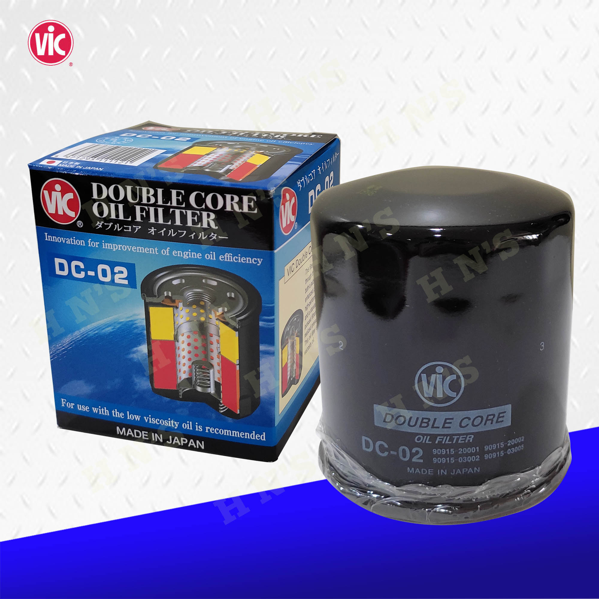 VIC Double Core Oil Filter DC-02 for Toyota Landcruiser, Fortuner, Hiace, Hilux, Innova, Revo ...