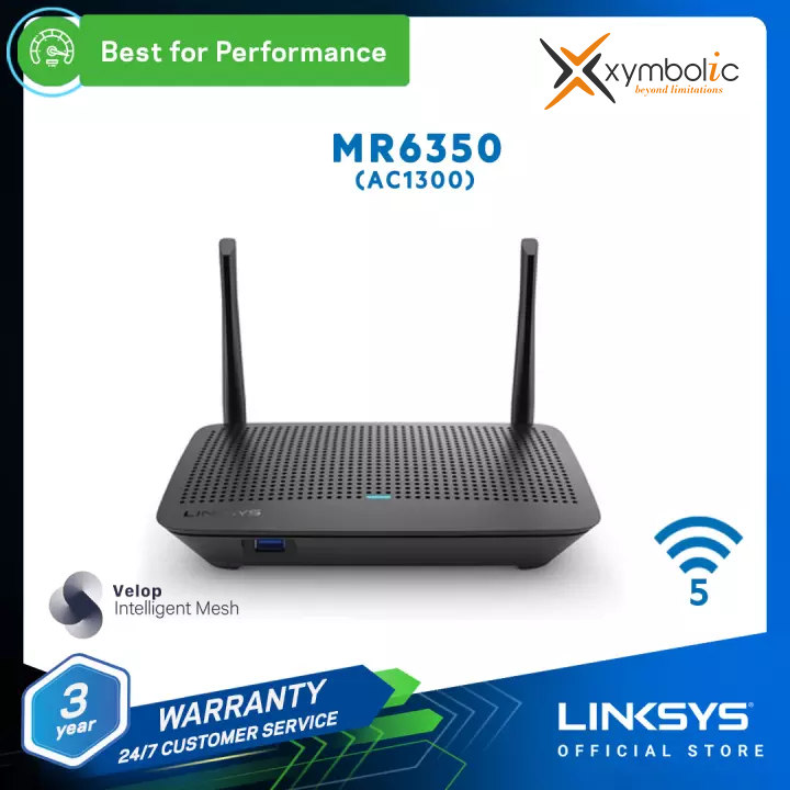 Linksys MAX-STREAM AC1300 DUAL-BAND MESH WIFI 5 ROUTER (MR6350) | Lazada PH