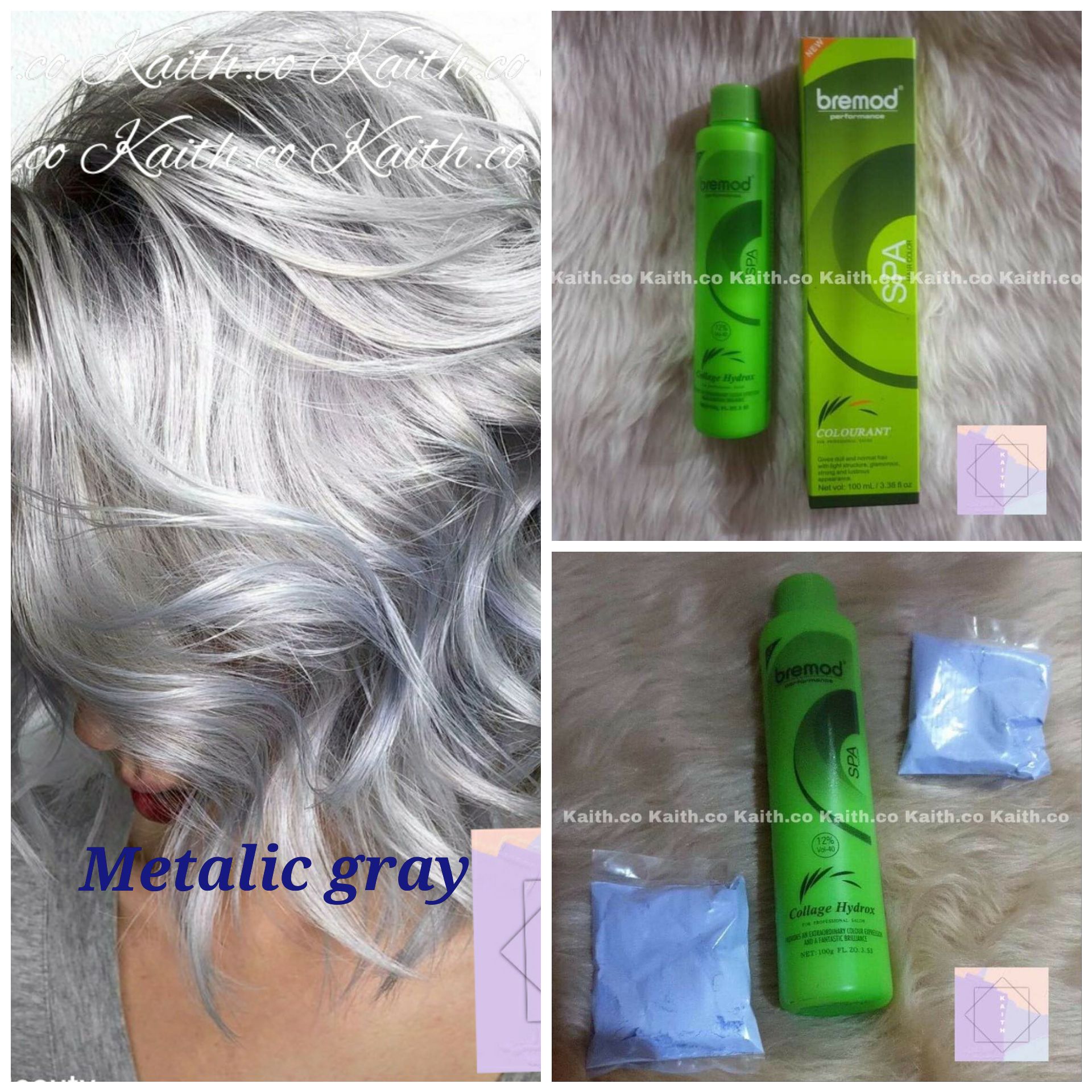 100ml bremod 9.01 metalic gray hair colorant w/ 100ml bremod oxidizer ...