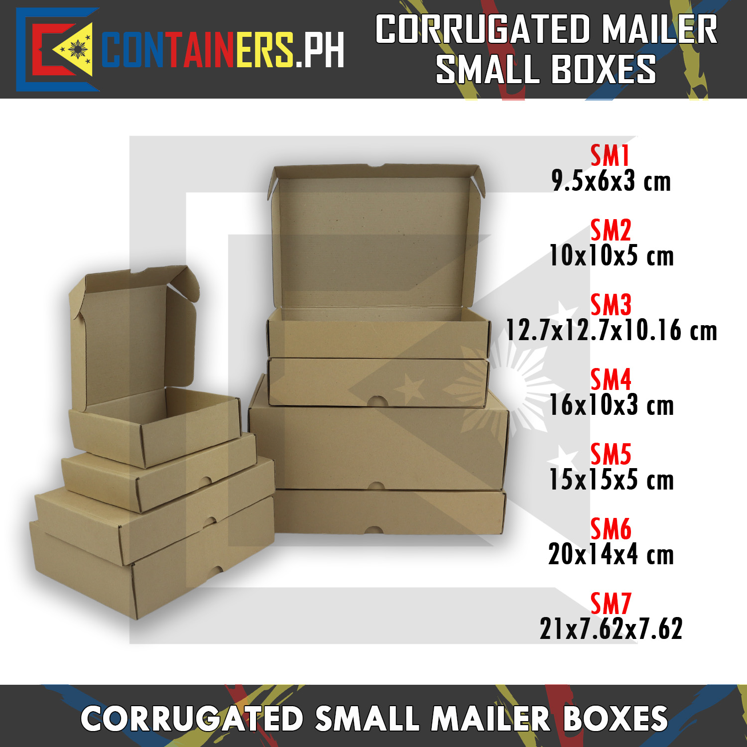 CONTAINERS.PH Small Sizes T-Mailer Box Corrugated Mailer Brown Kraft ...