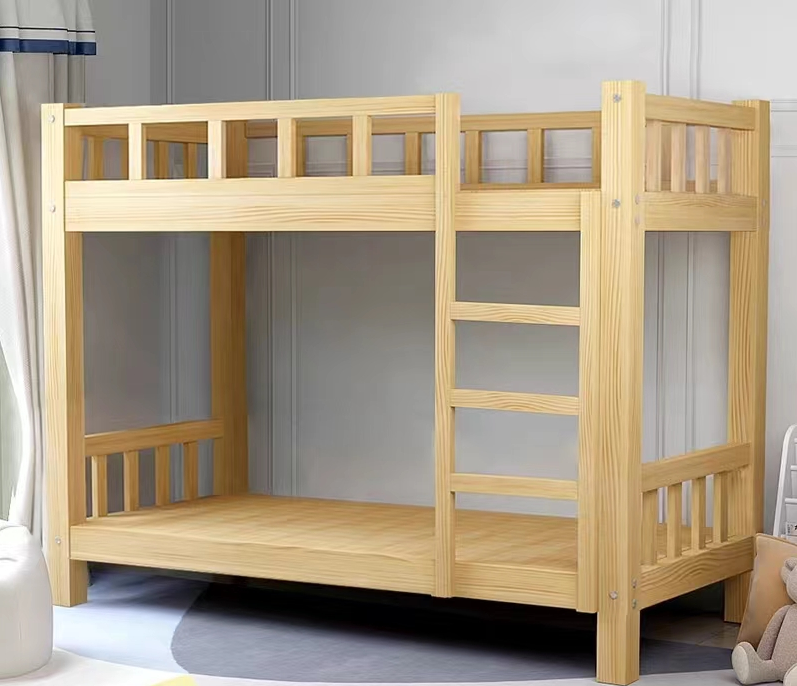 Solid wood bunk bed Employee double bed Staff bed dorm bed Space saving ...