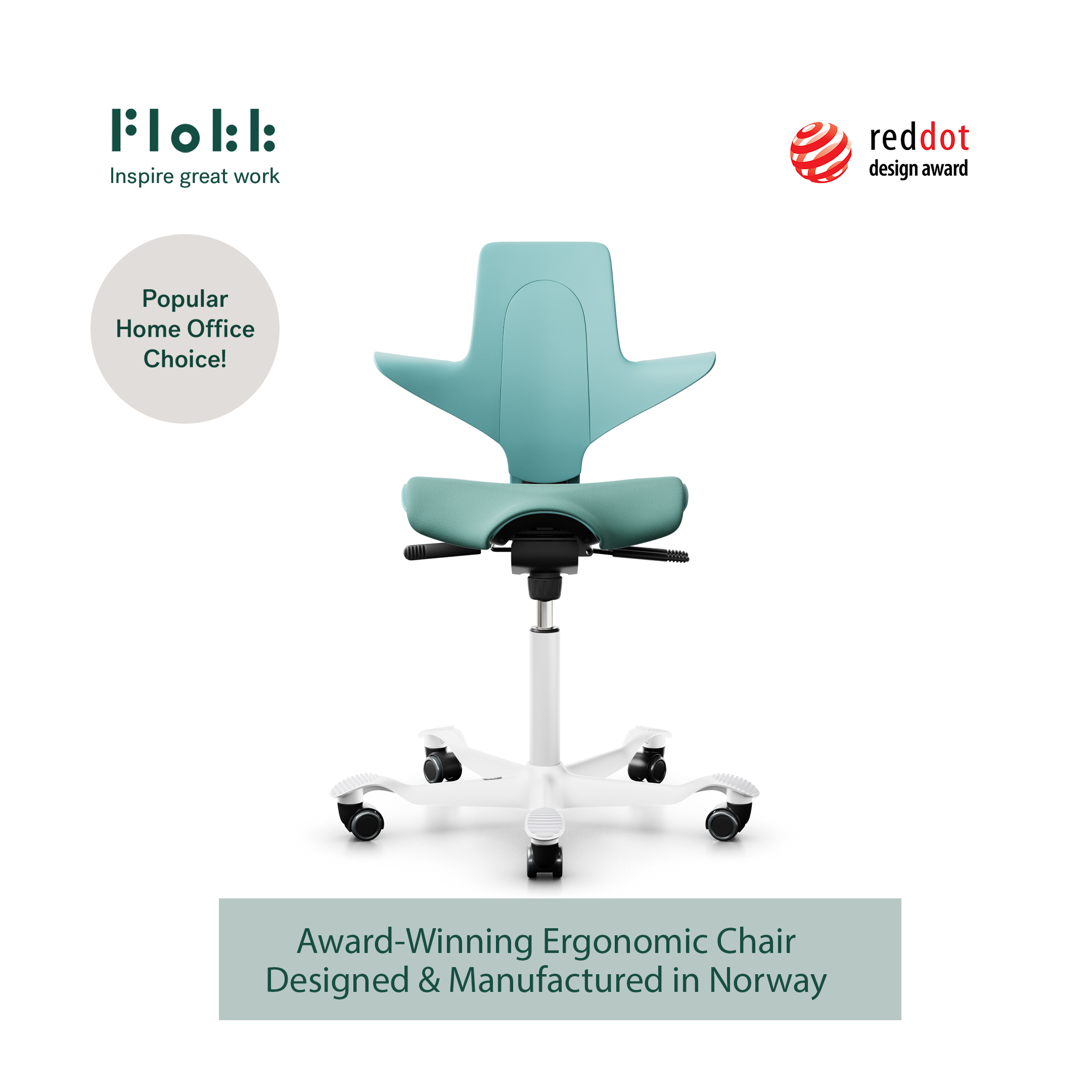 Flokk HÅG Capisco Puls 8020 (Seagreen Plastic) - Ergonomic Office Chair ...