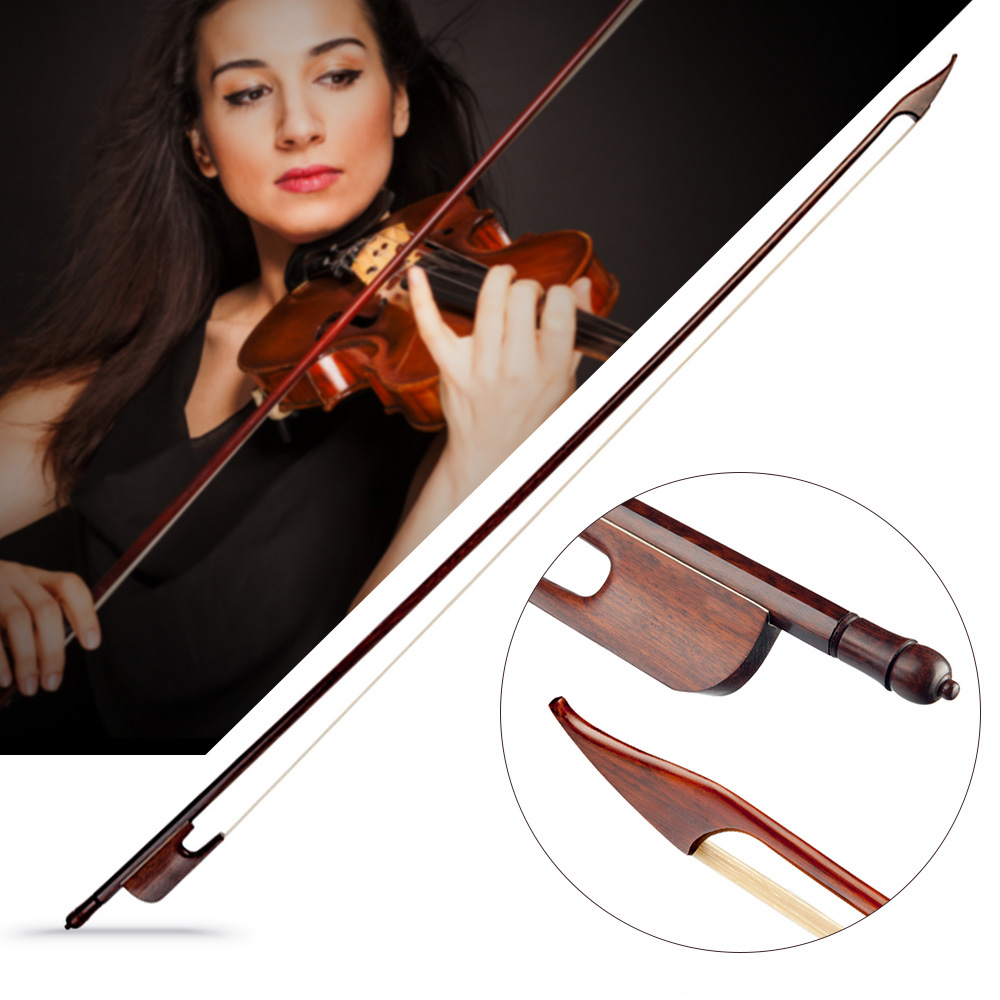 4/4 Violin Bow Baroque Style Snakewood Round Stick Snakewood White ...
