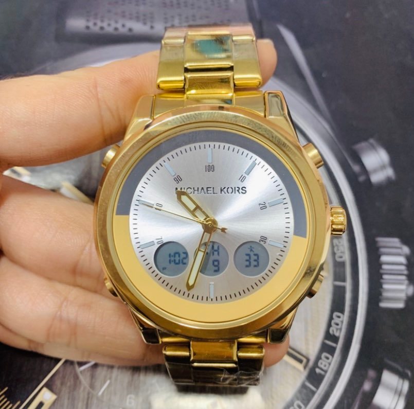 ELEGANT NEW BIG MK WATCH FOR MEN -LUMINOUS AND DUAL TIME DISPLAY ...