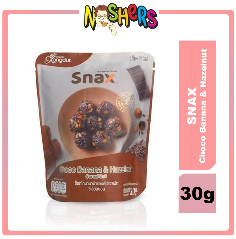 Noshers Snax Low Calorie Cereal Balls Choco Banana & Hazelnut Cereal ...