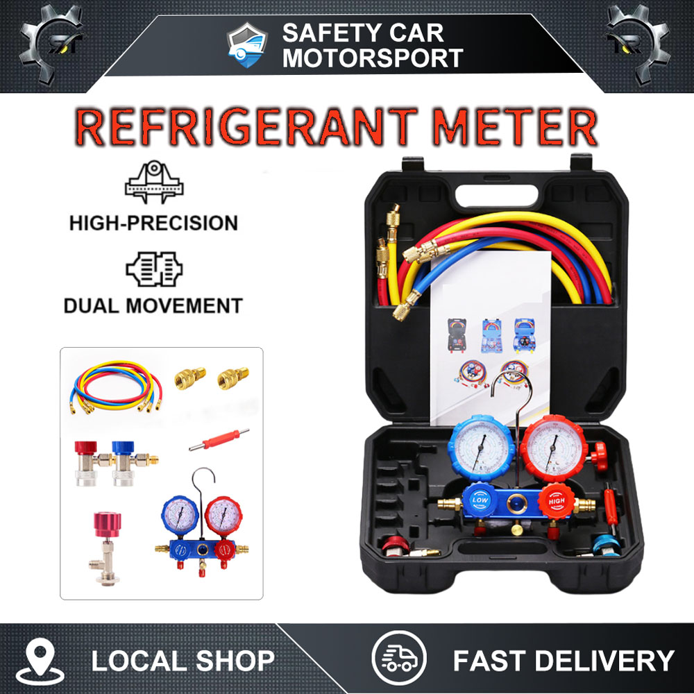 R134a Car AC Refrigerant Kit Snow Pressure Gauge Refrigerant Dual ...