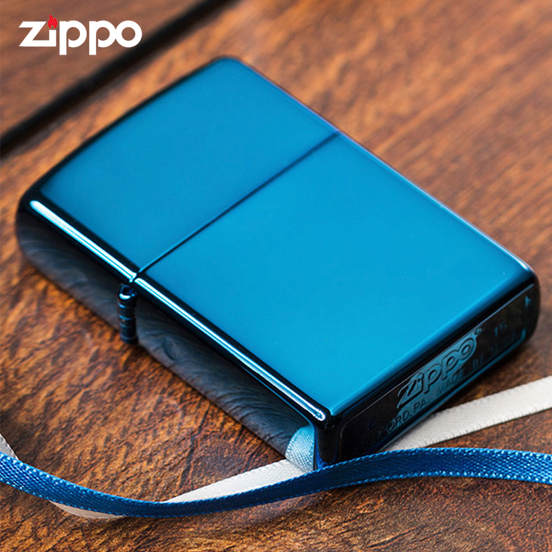 Zippo Classic High Polish Design Blue Ice Pocket Lighter | Zippo 20446 ...