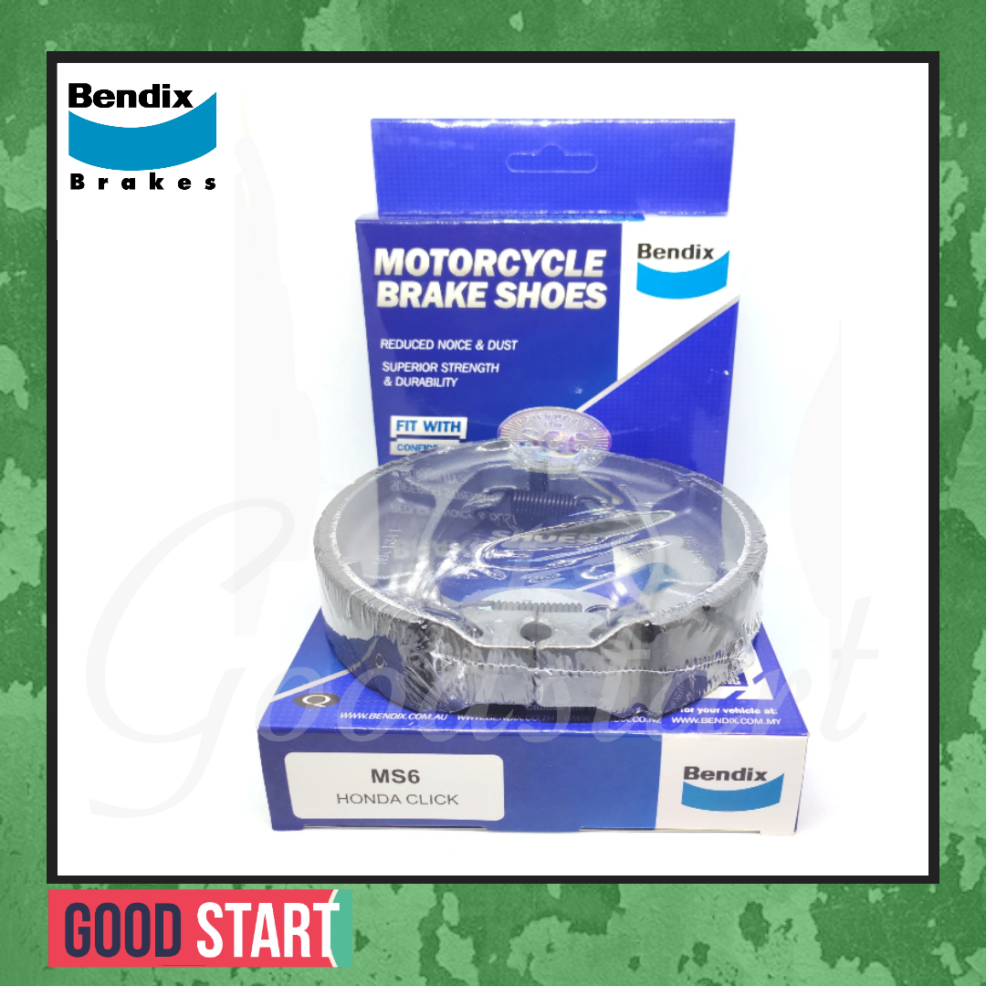 Bendix Brake Shoe MS6 for HONDA: CLICK V1 & V2, PCX, BEAT, ZOOMER X ...