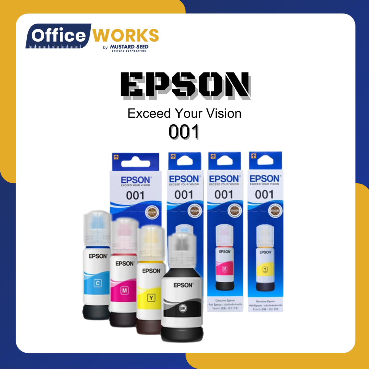 Epson 001 Ink Black, Cyan, Yellow, Magenta / Continuous Inks sold per ...