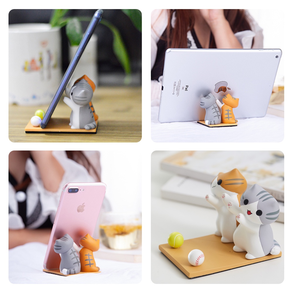 Cute Cat Phone Holder For iPhone Universal Cell Desktop Stand for Phone ...
