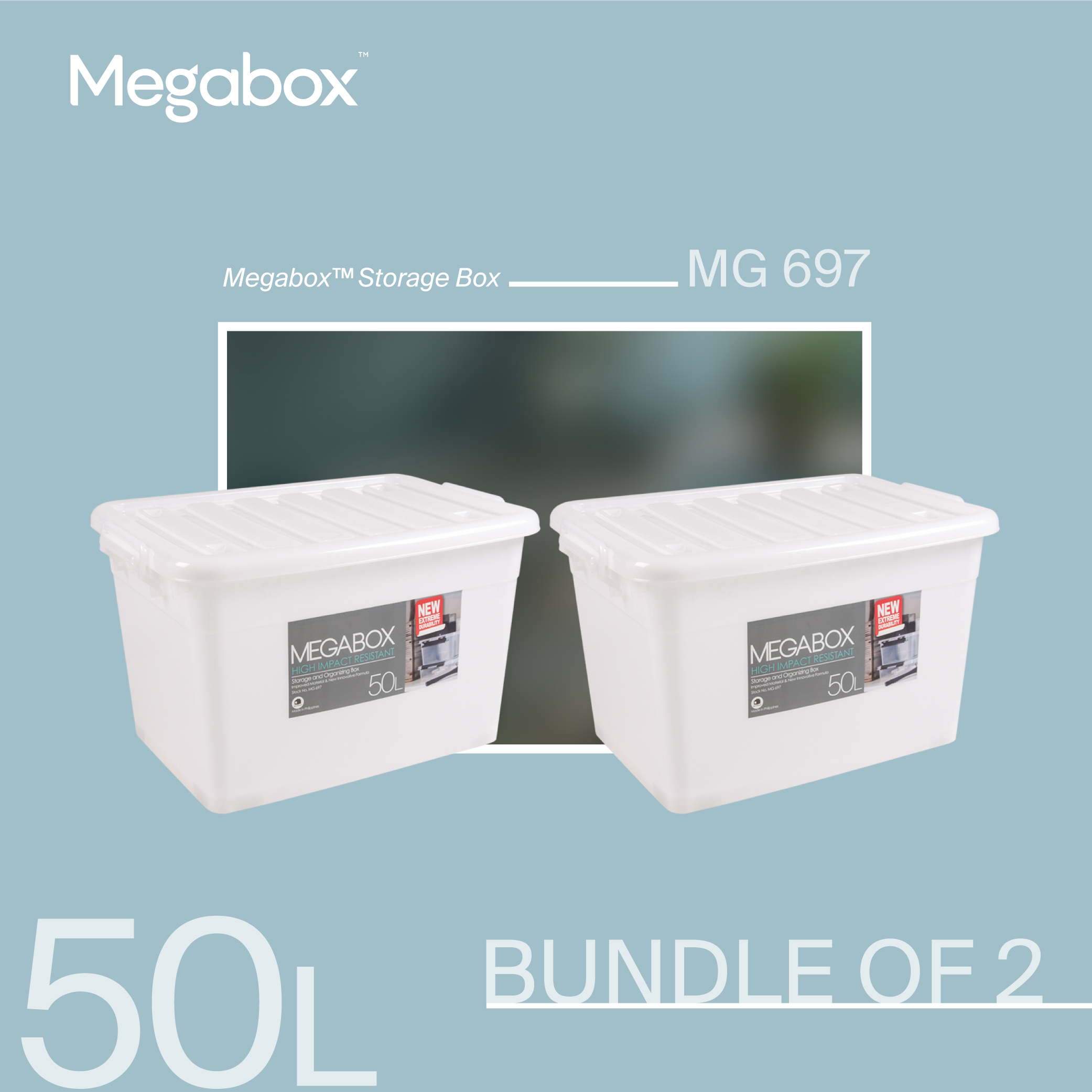 Megabox MG-697 50L Storage Box (Bundle of 2) | Lazada PH