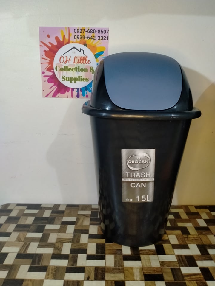 Trash Bin Basurahan 15Liters OROCAN Swing type cover | Lazada PH