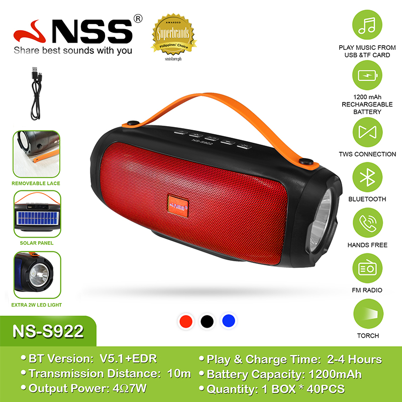 NSS Original Solar Panel Radio Bluetooth Wireless Speaker AM/FM/SW 8 ...