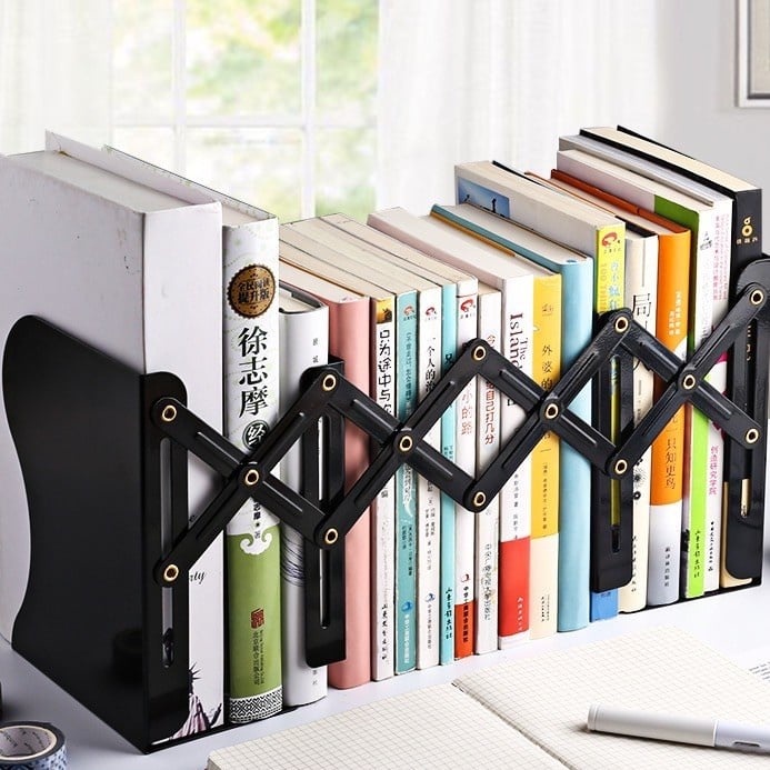 grace"Expandable Book Stand Adjustable Metal Bookshelf Book Rack ...