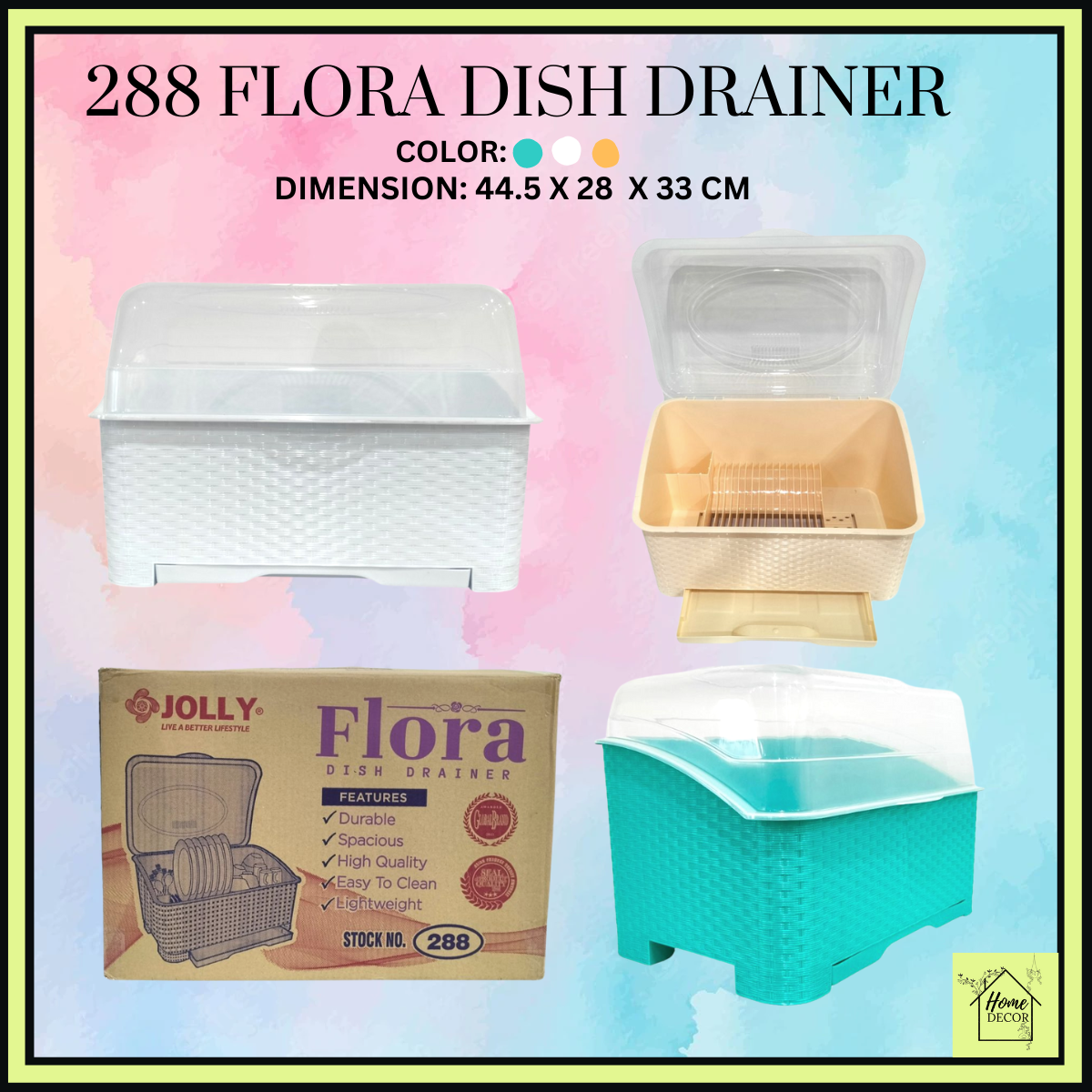 FLORA DISH DRAINER/PLASTIC DISH DRAINER/Kitchen Dish Drainer With Cover ...
