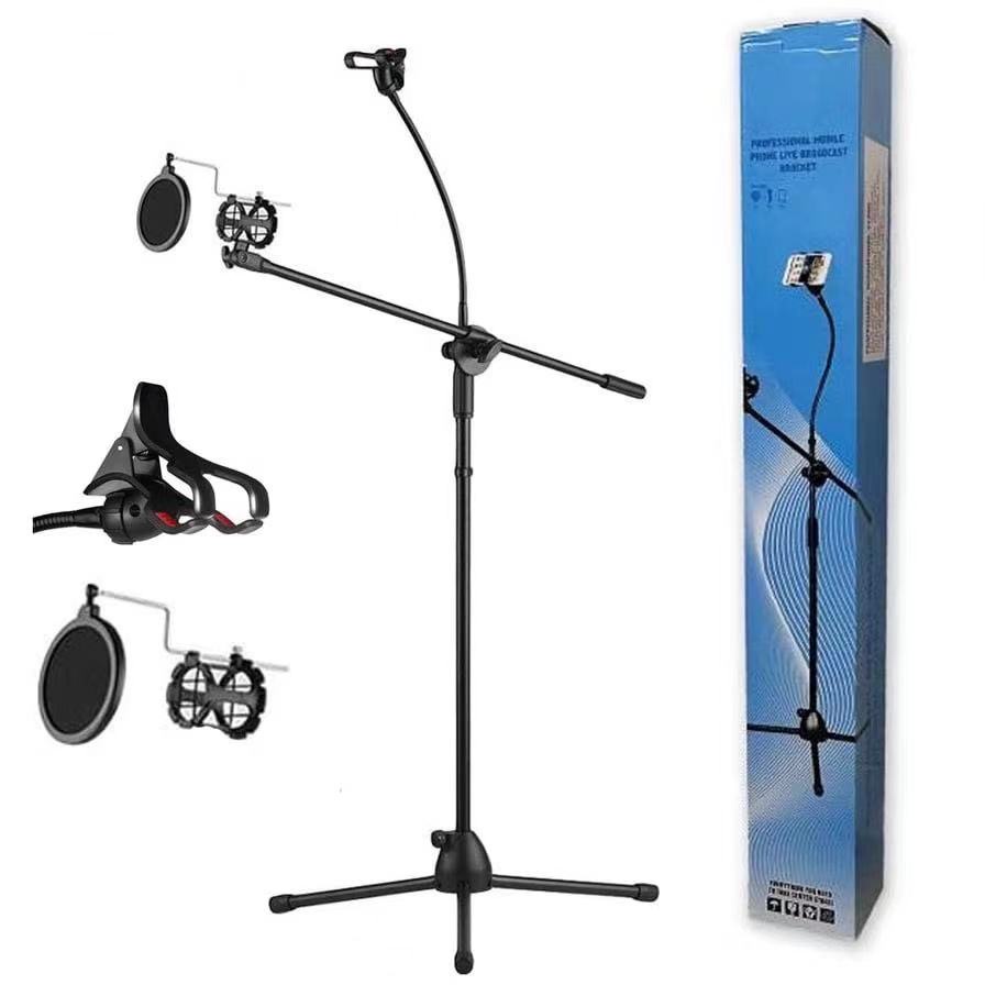 spot ♩Microphone Stand, High Quality Heavy Duty Adjustable Collapsible ...