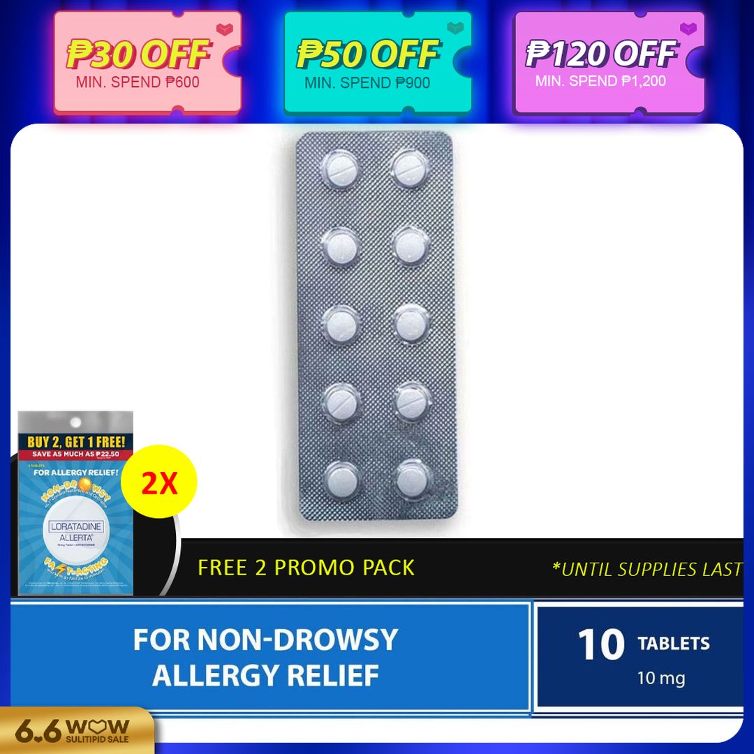 Unilab Allerta 10mg 10 Loratadine Tablets - For Fast Non-Drowsy Relief ...
