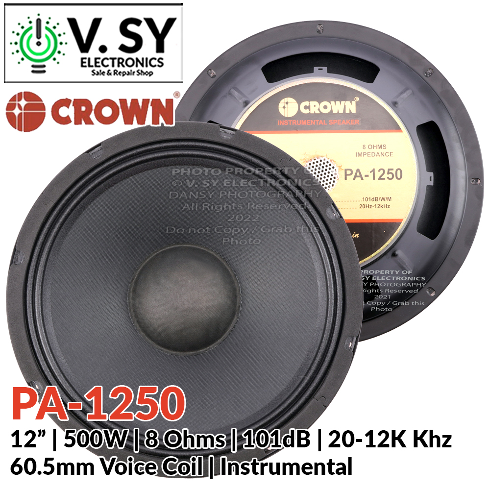 2022 Original Crown PA Series 400W - 500W 8 Ohms 10 12 15 Inches ...